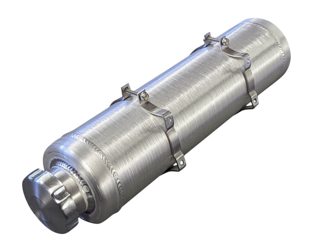 3x8 Vertical Spun Aluminum Gas Tank - .24 Gallon - 1/4 NPT - SandStorm
