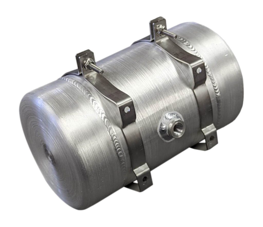 6x11 Center Fill Spun Aluminum Gas Tank 1.1 Gallon - SandStorm
